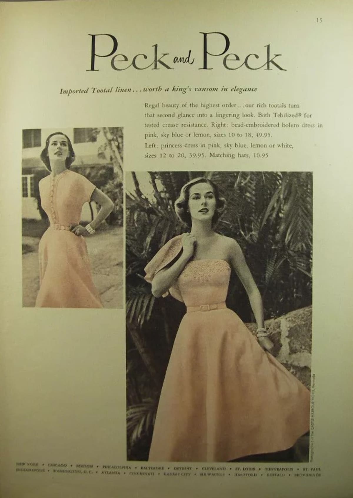 Old Peck & Peck Advert – VCG